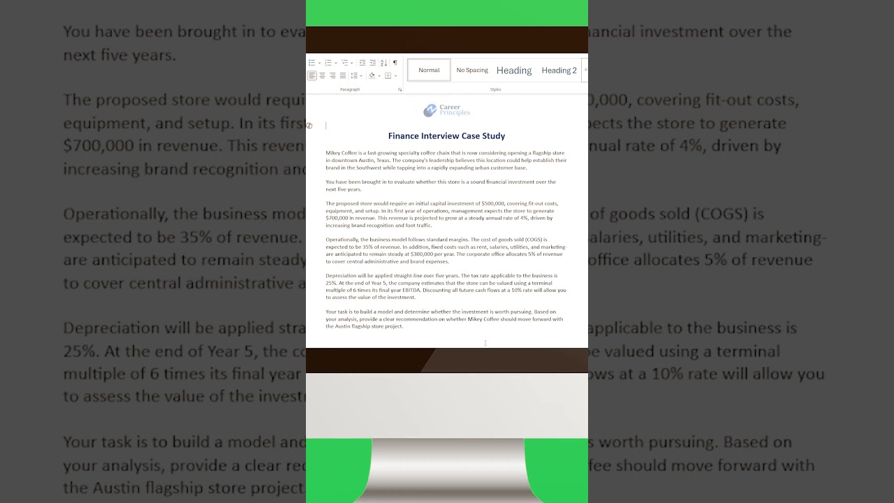 Try This Finance Interview Case Study