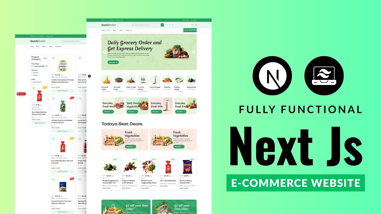 Build a Responsive E-Commerce Website with Next.js & Tailwind CSS | Step by Step Tutorial