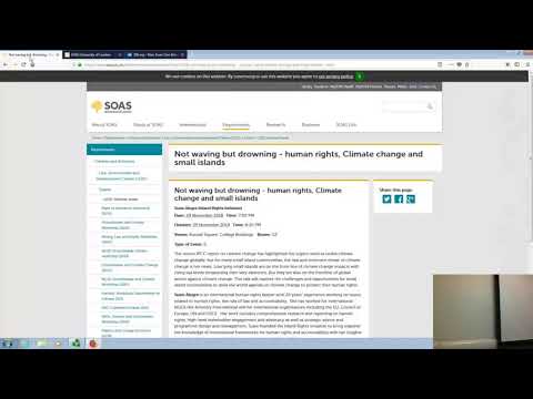 Not waving but drowning - human rights, Climate change and small islands | SOAS University of London