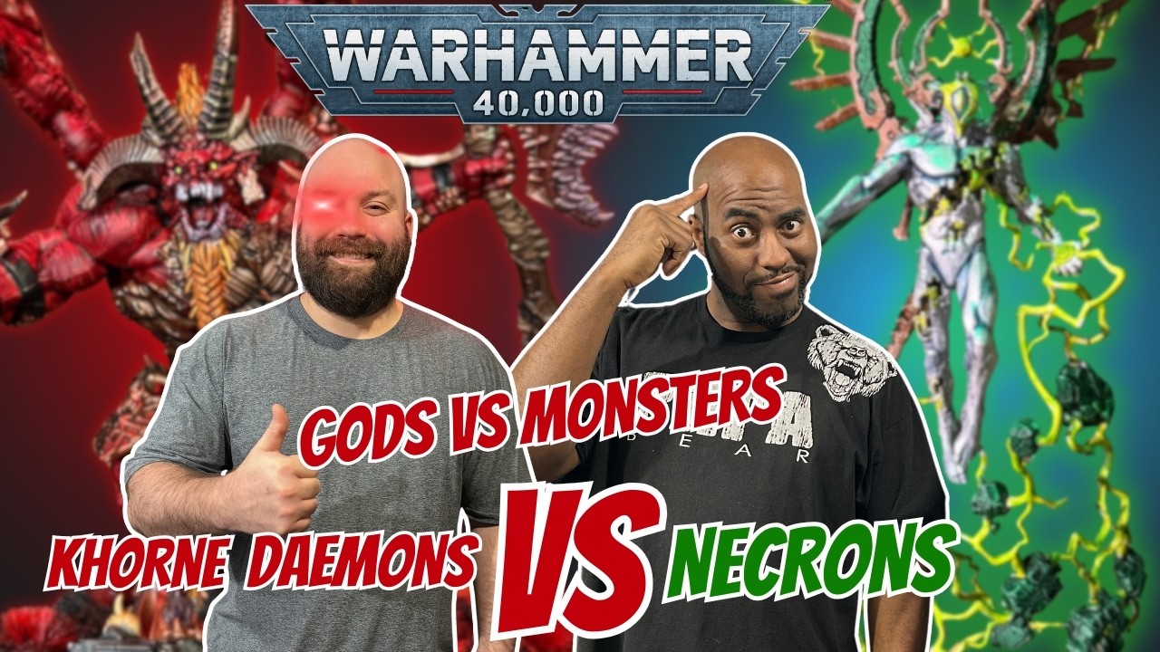 Khorne Daemons vs Necrons. Warhammer 40K. 2000pts battle report.