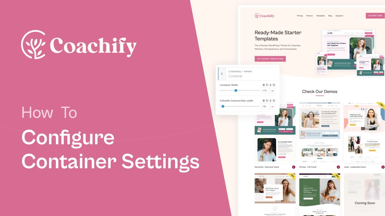 How to Configure Container Settings | Coachify Theme Tutorial