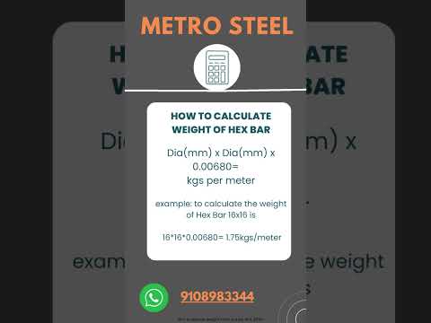 How to calculate weight of SS Hex Bar ..??