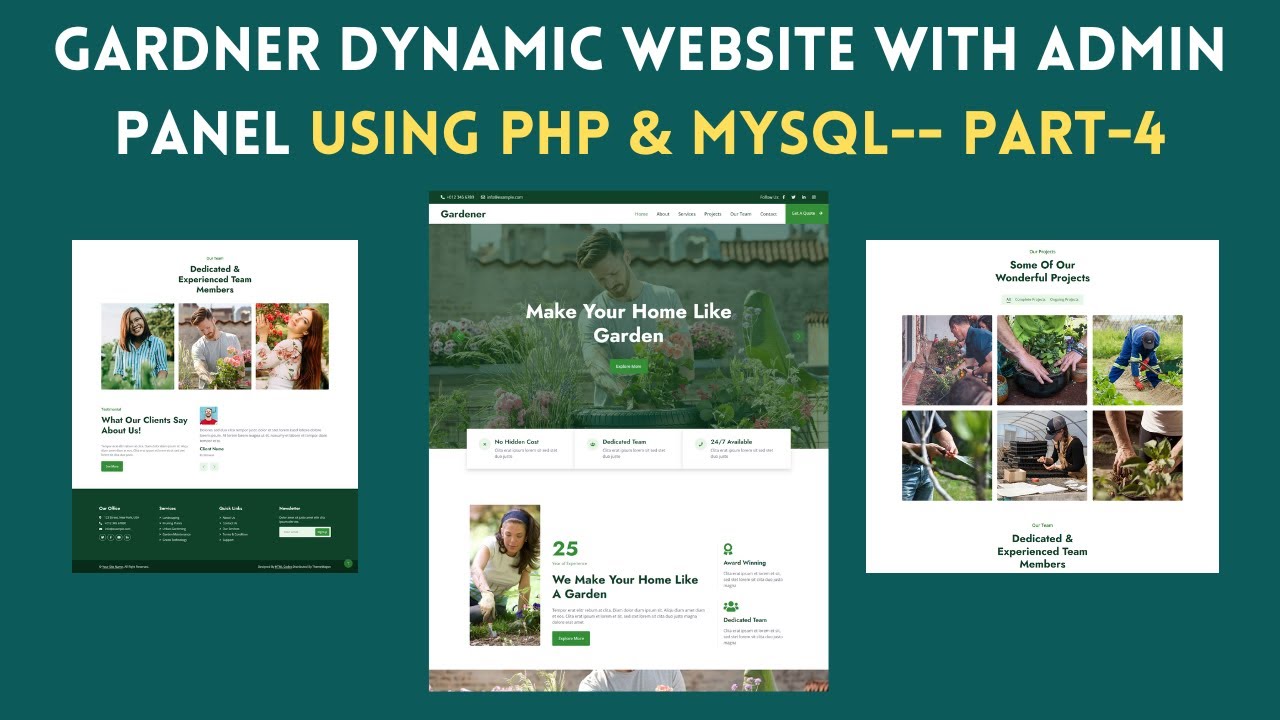 PHP website with Admin Panel Free Source Code Download  | Gardner PHP Website Step-4