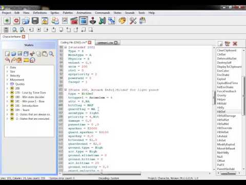 The Ultimate Mugen Tutorial - Programming a basic attack and CNS Format.