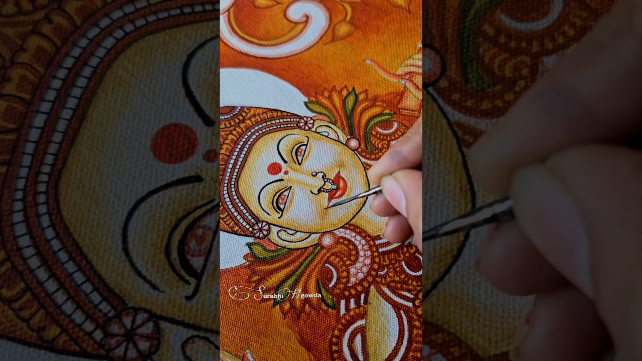 Saraswati Devi ❤️#art #keralamuralpainting #shortvideo #artist