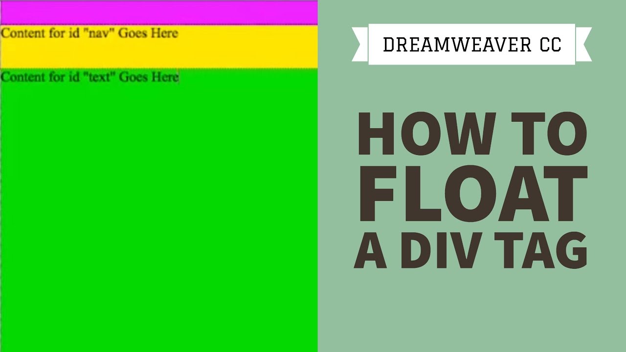 How to float a div tag in Dreamweaver CC [26/34]