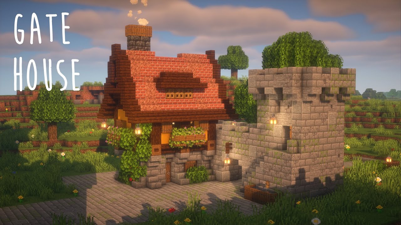 Minecraft | How to Build a Gate House - Minecraft Town Part 15 ...