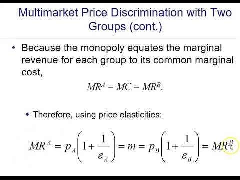 Multimarket pricing 3rd degree price discrimination