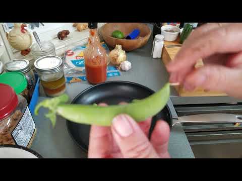Sweet Pea Pods preparing for cooking