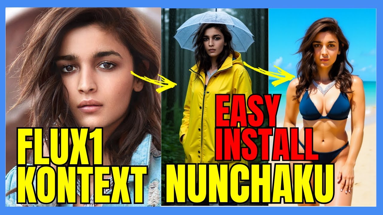 Flux1 Dev Kontext Workflow Plus ComfyUI Nunchaku 1 Click install and Run Without breaking ComfyUI.