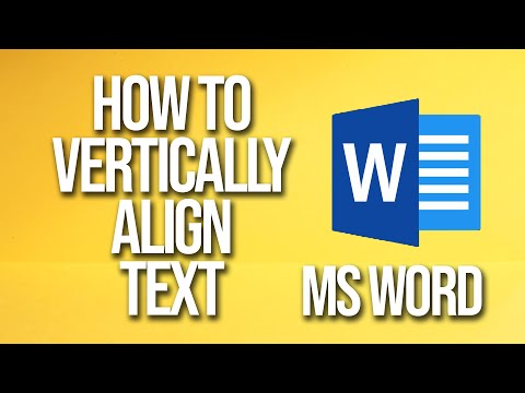 How To Vertically Align Text Ms Word Tutorial