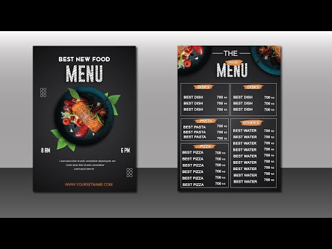 simple restaurant menu design in illustrator 2022 #menudesign