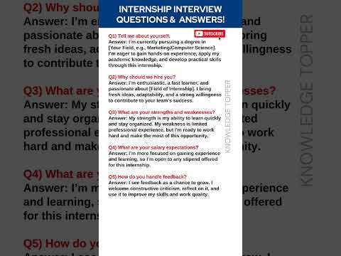 Internship Interview Questions and Answers