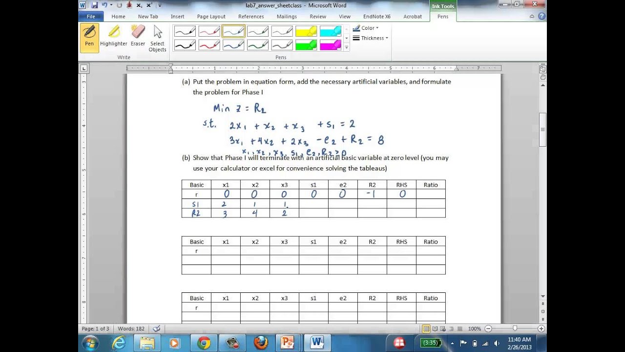 Lecture 6 (part 2): Two Phase Method-Artificial Solution