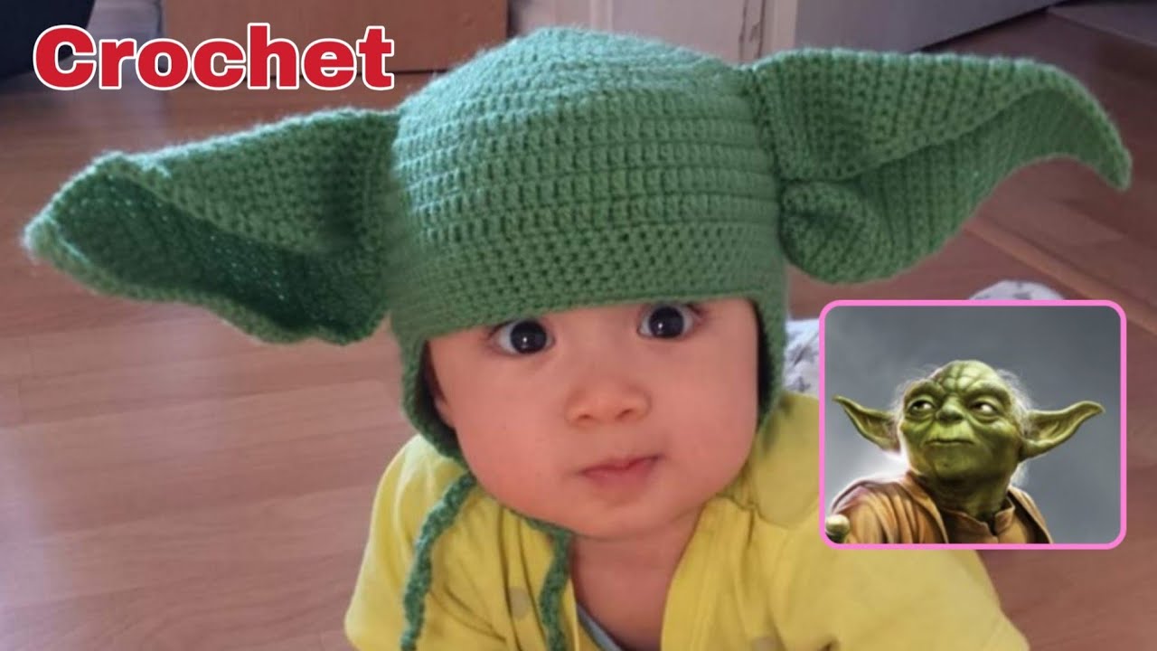 Crochet Yoda Beanie: 1-5 Years Old Size