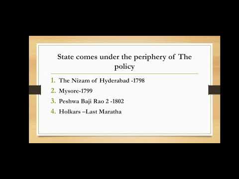 SUBSIDIARY ALLIANCE | History learning