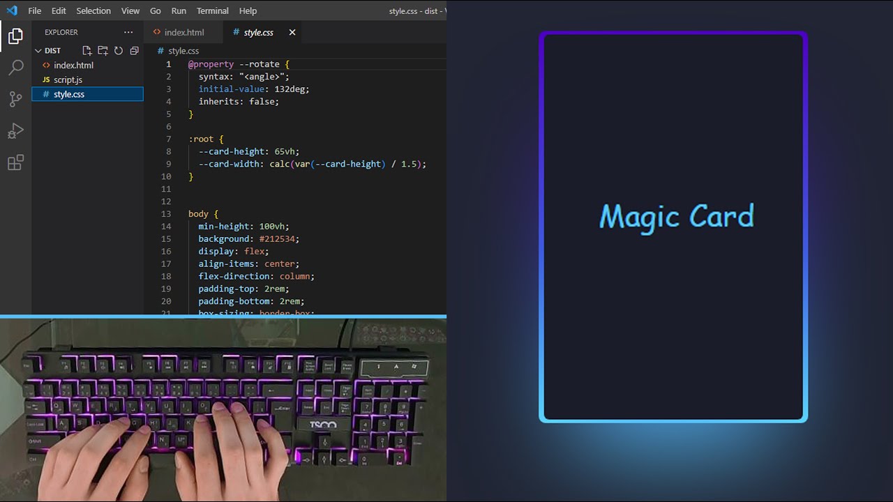 ASMR Programming - Coding Magic Card Border Animation using CSS - No Talking