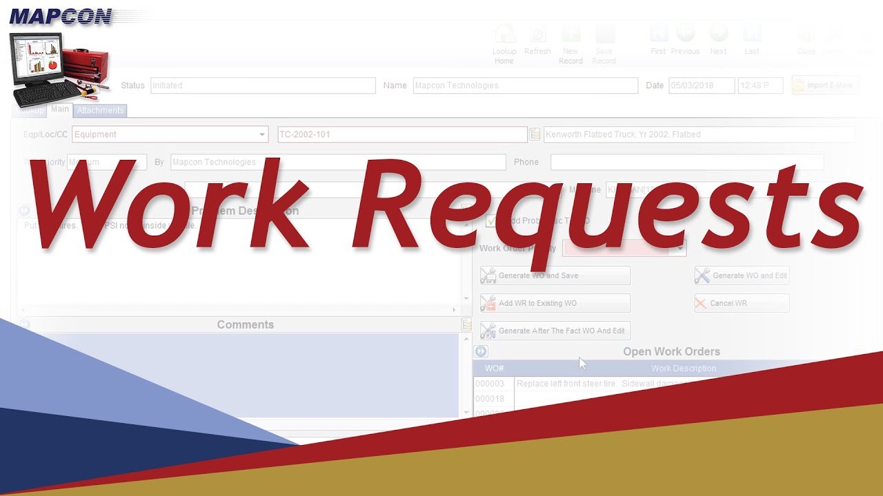 Work Requests -MAPCON CMMS