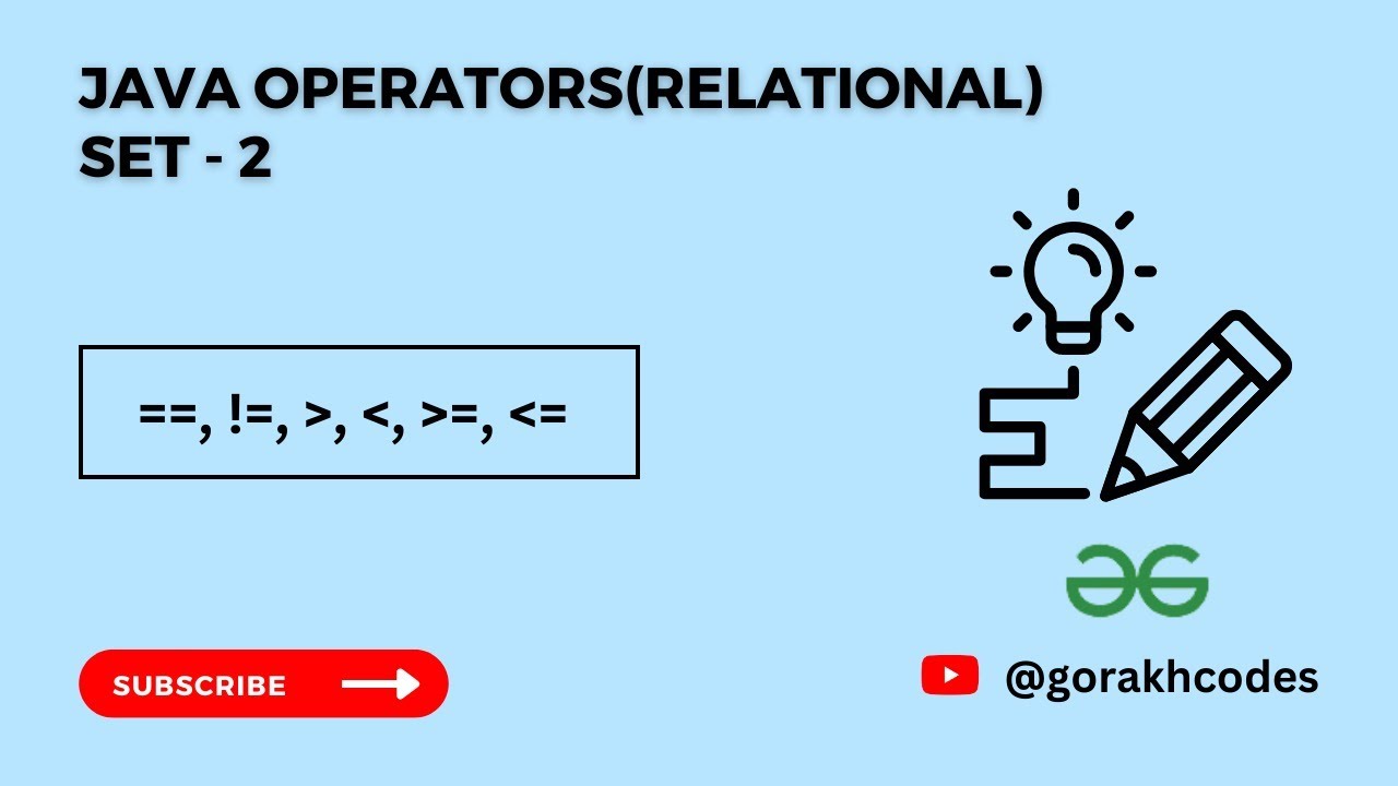 Java Operators(Relational) || @GeeksforGeeks  || Problem Solving || Solution || Gorakh Codes