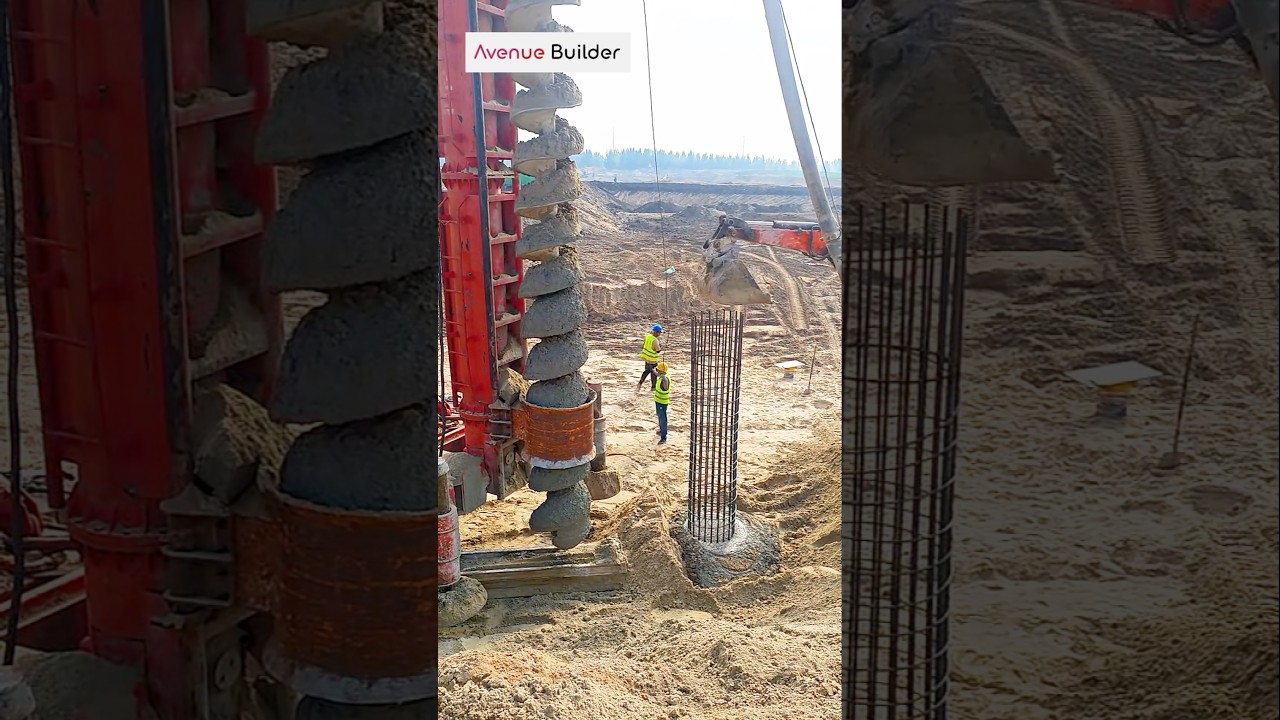 How to Drive Long Pile Foundations intoConcrete Properly | #concrete #column #construction #building