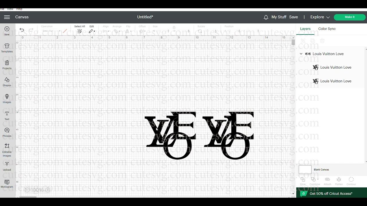 Louis Vuitton Love SVG, PNG, DXF, EPS Cutting files