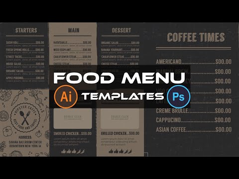 Food Menu Templates Free Download In PSD EPS AI |Urdu Hindi| |Photoshop Tutorial|