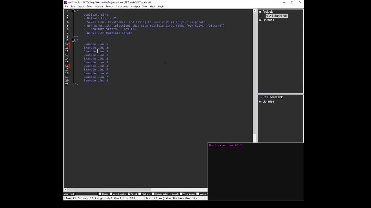 Duplicate Line Tutorial
