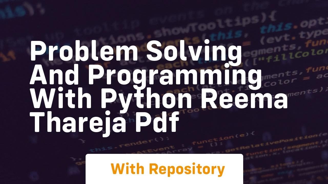 problem solving and programming with python reema thareja pdf