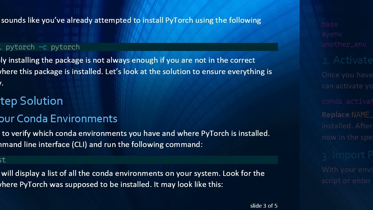Resolving the No module named 'torch' Error in Python with PyTorch Installation