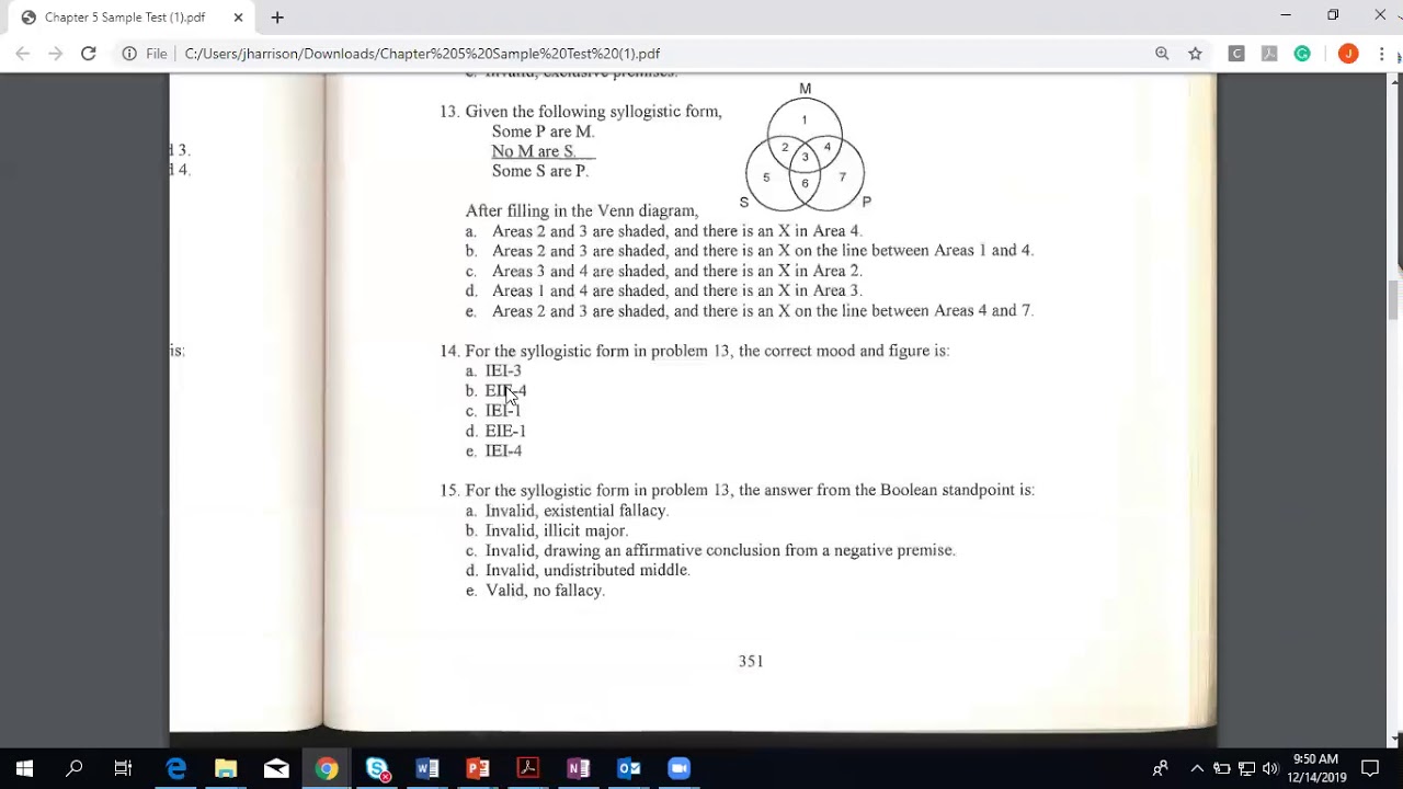 Chapter 5 Practice Exam Answers