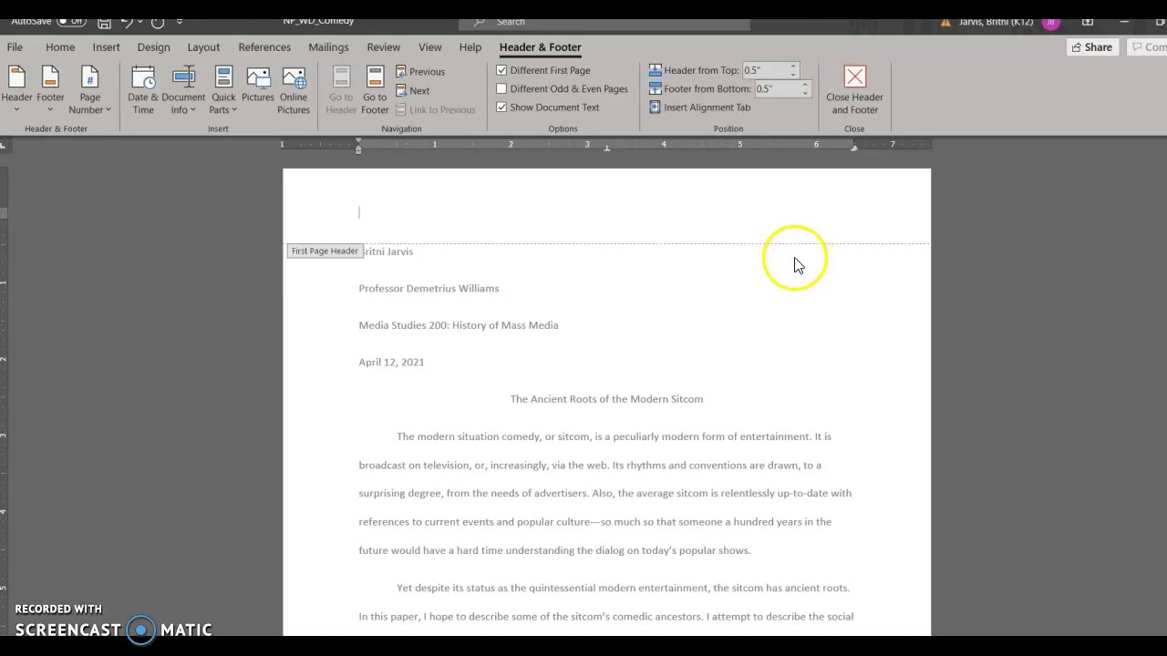 Word Module 2: Video 2