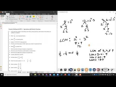 Practice Problems for MTE 1