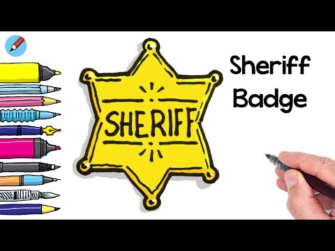 How to Draw a Sheriff Badge Real Easy – Spoken Instructions – Shoo Rayner