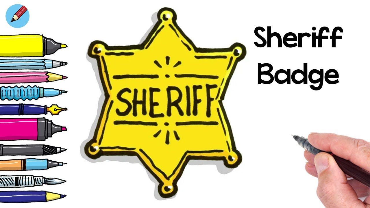 How to Draw a Sheriff Badge Real Easy - Spoken Instructions