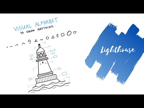 Visual alphabet - how to draw lighthouse | easy drawing