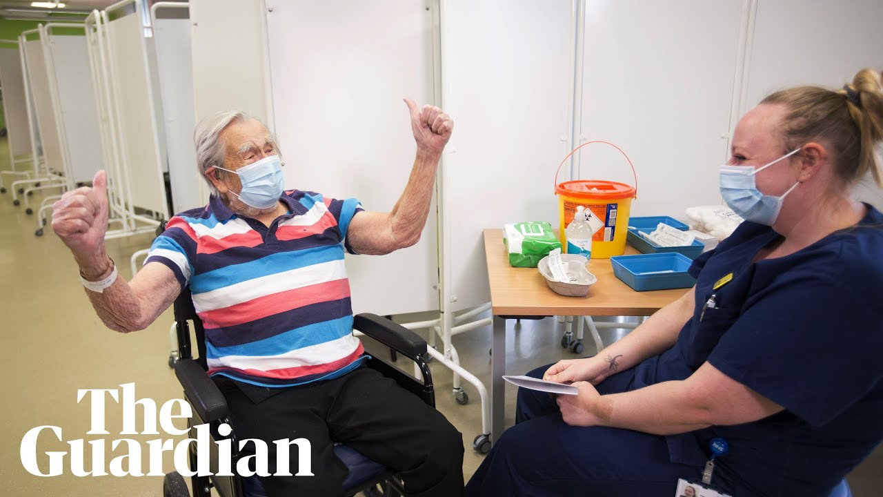Thumbs up! Man, 98, first in Bristol to get approved Covid jab