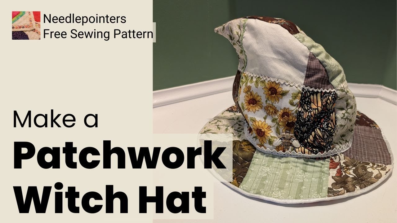 Slouchy Patchwork Witch Hat Tutorial & Free Printable Pattern