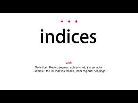 How to pronounce indices - Vocab Today