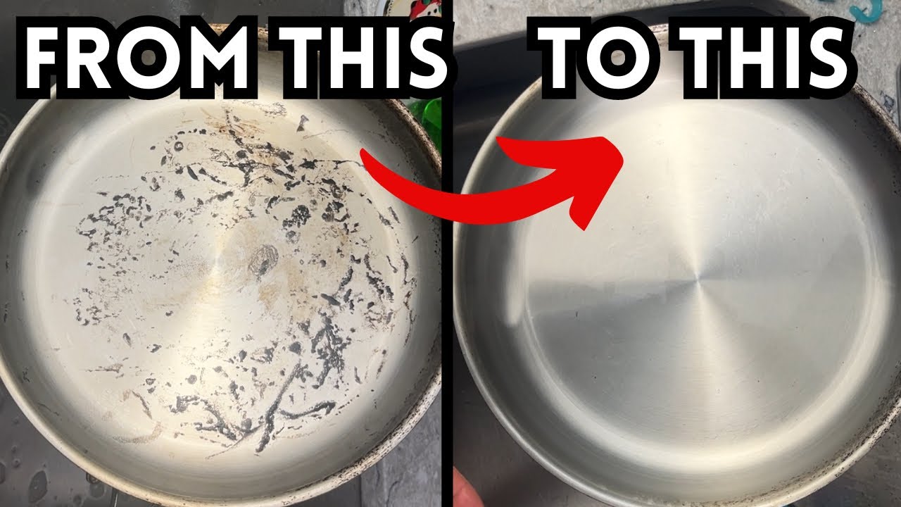 How to Clean a Burnt Stainless Steel Pan/Pot Back to Brand New