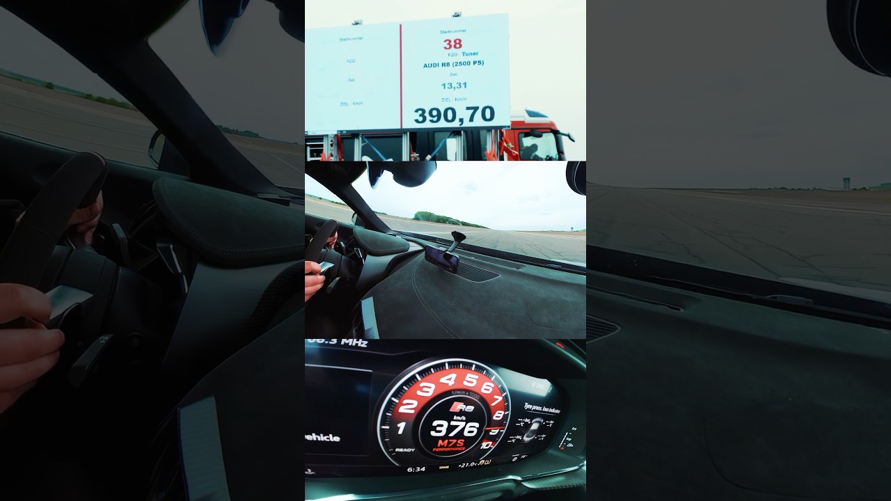 2500+ PS R8 390km/h 1/2 mile 🚀 #r8 #r8v10 #v10biturbo #biturbo #tuning #halfmile #audi