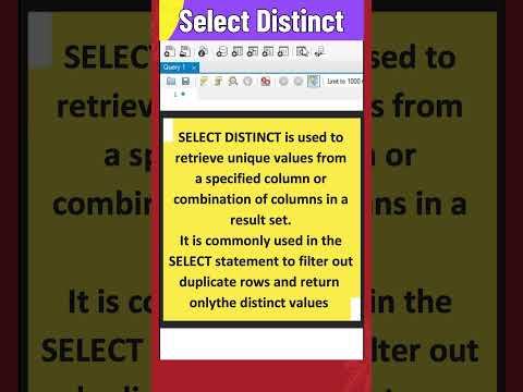 4 - SELECT DISTINCT Statement | SQL Queries