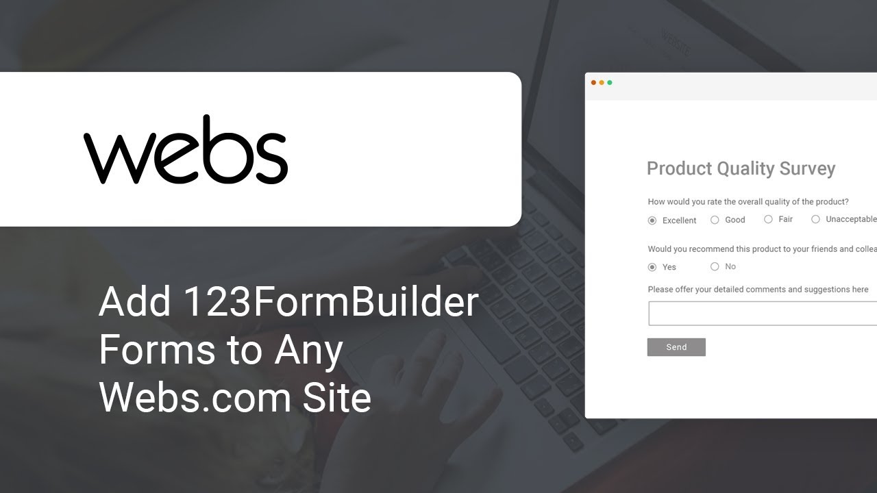 Publishing web forms on a Webs website
