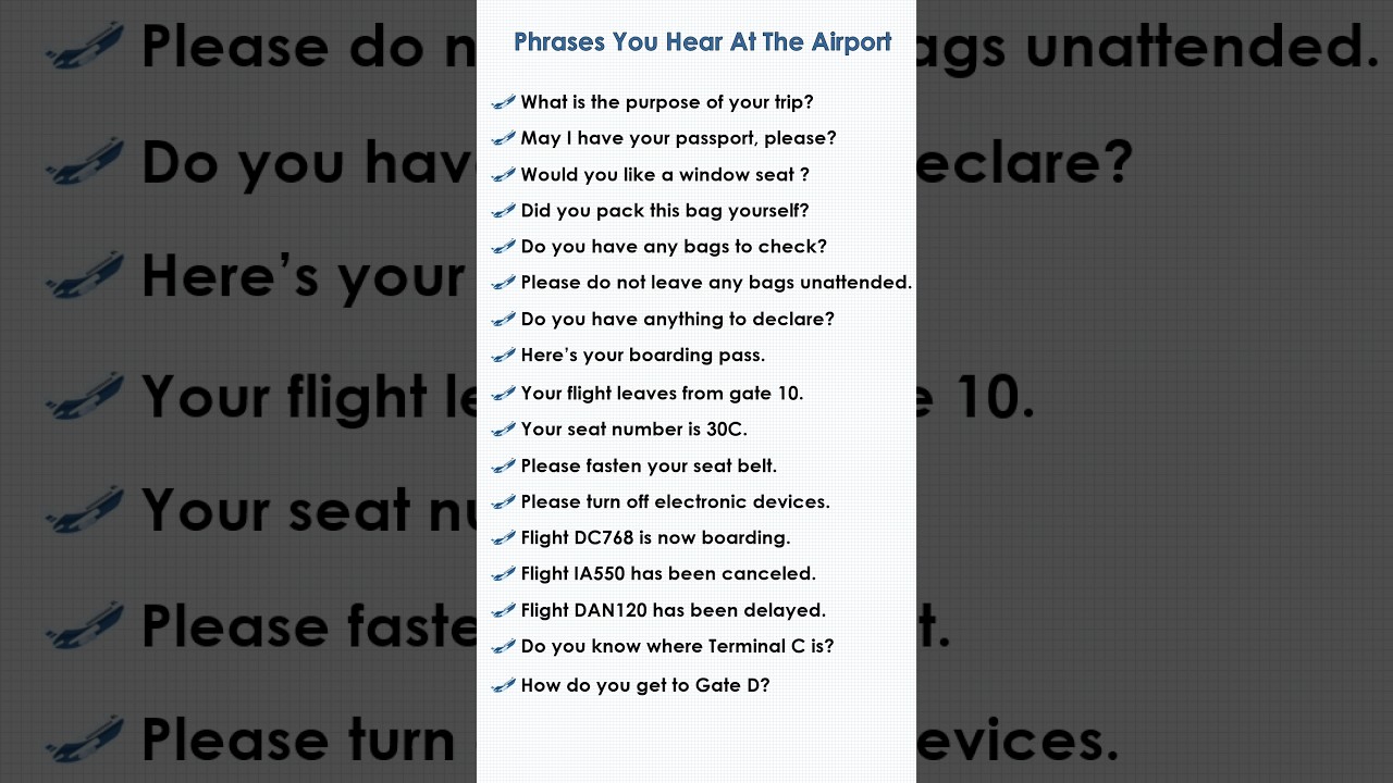 Phrases You Hear at the Airport (English)
