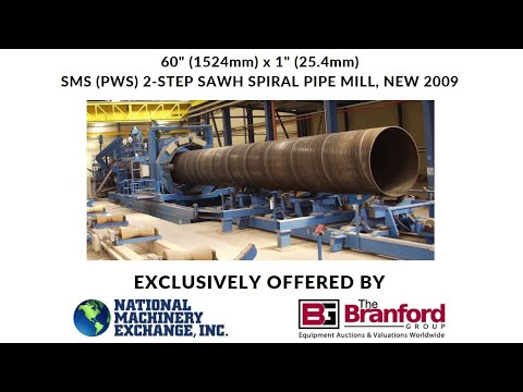 60" (1524mm) x 1" (25.4mm) SMS (PWS) 2-STEP SAWH SPIRAL PIPE MILL, NEW 2009