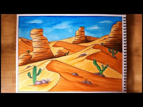 How To Draw A Desert Scene Step by Step – I'm Youtuber – Follow my ...