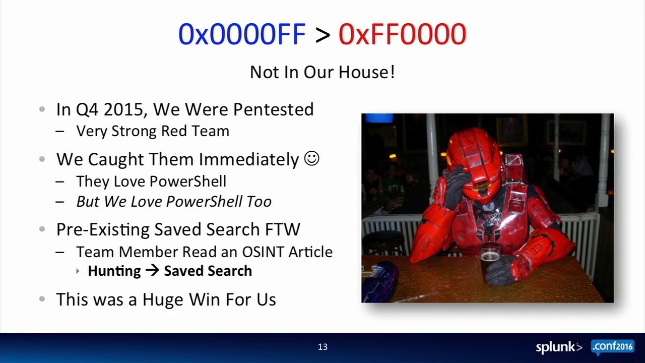Splunk .Conf 2016 - Powershell Power Hell: Hunting for Malicious use of Powershell