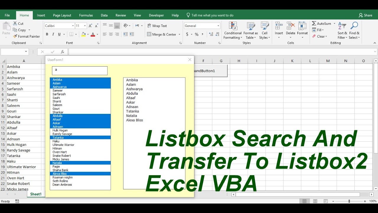 Listbox Search And Fill To Listbox2 Excel Vba