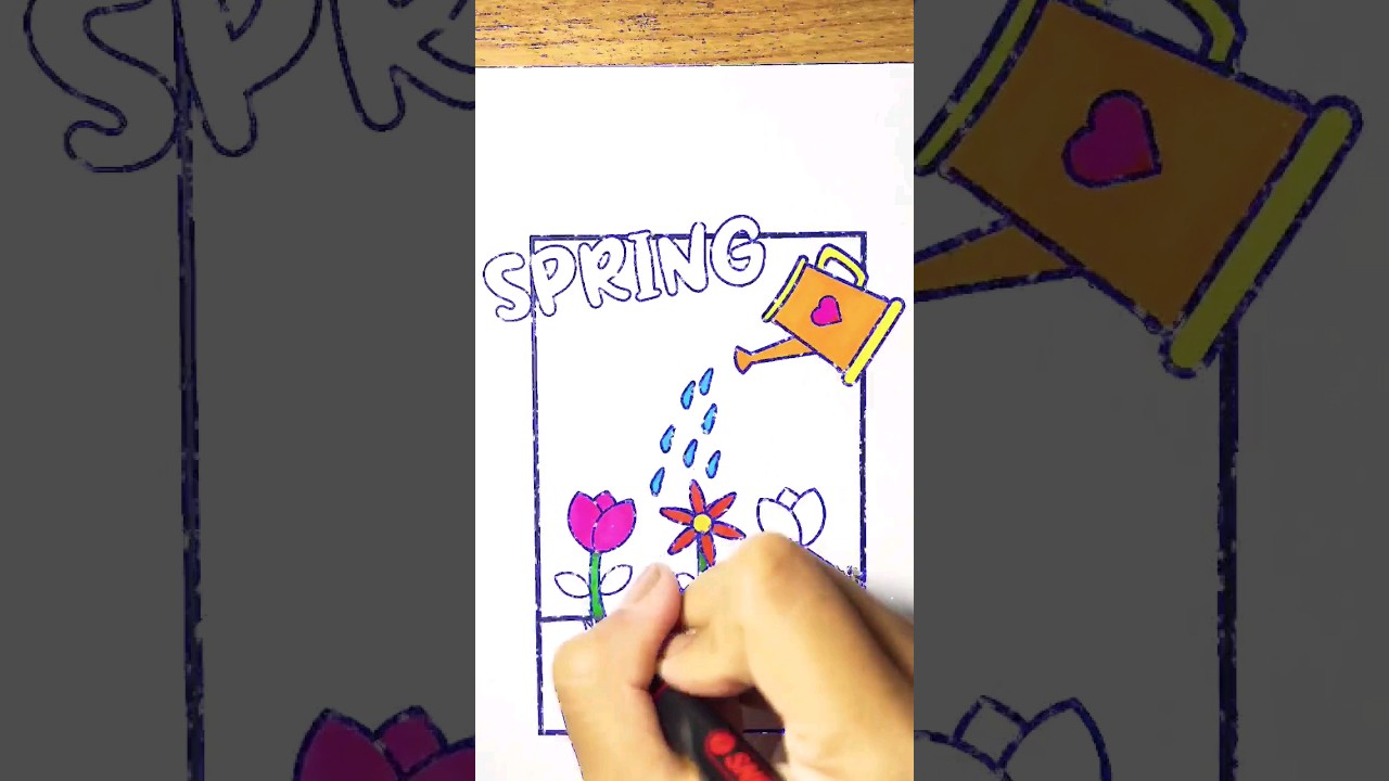 Cute spring coloring pages | spring season drawing for kids #spring #painting #art #drawing 🌱🌼🌱