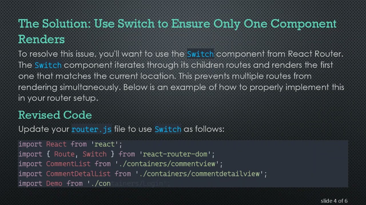 How to Solve the Issue of Rendering Multiple Components in React Router