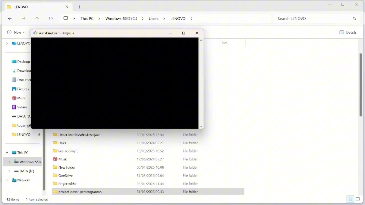 Tugas project dasar pemrograman (sinkronisasi file ke dalam github menggunakan git command)
